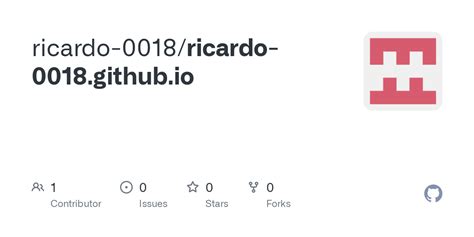Github Ricardo 0018ricardo