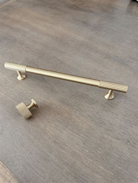 Rzdeal 4pcs Solid Brass Cabinet Knobs Pulls Modern Gold Drawer Handles 1 18x1 1828mmx28mm