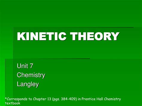 PPT KINETIC THEORY PowerPoint Presentation Free Download ID