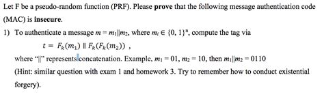 let f be a pseudo random function prf please prove