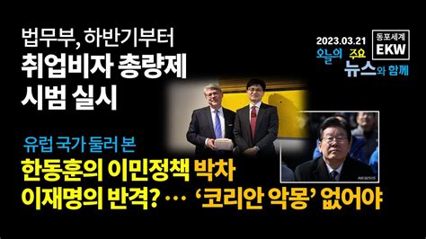 하반기부터 취업비자 총량제 시범실시유럽 둘러본 한동훈 이민정책 박차 Vs 이재명의 반격 코리안 악몽 없어야 Youtube