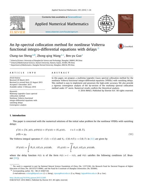 pdf an hp spectral collocation method for nonlinear volterra