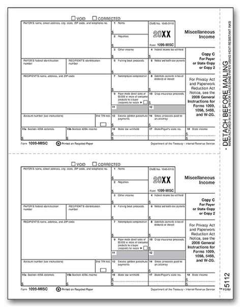 TF B Up Misc Laser Payer State Copy C Tax Forms In BULK Packs