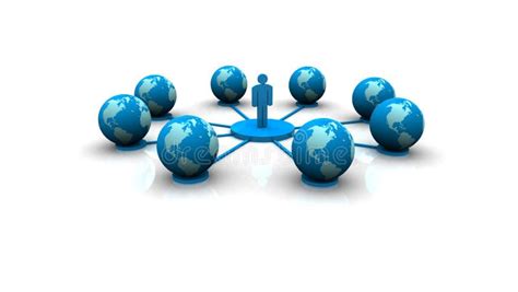 Global Computer Network Internet Communication 3d Render Stock
