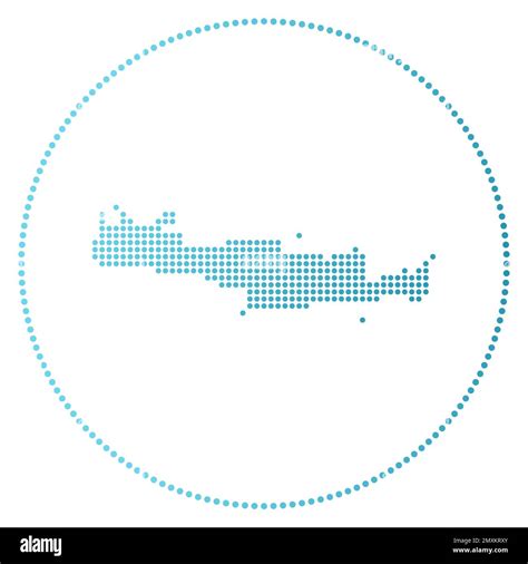 Crete Digital Badge Dotted Style Map Of Crete In Circle Tech Icon Of The Island With
