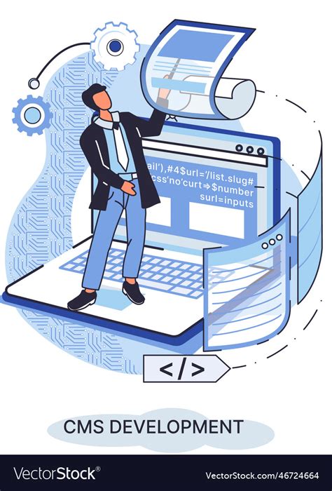 Concept Of Digital Content Management System Cms Vector Image