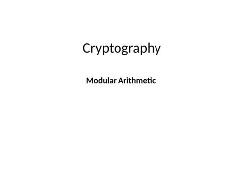 Modular Arithmetic And Congruence Of Integers Ppt