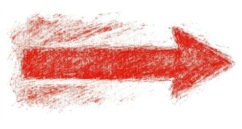 The Design Features A Sketchy And Artistic Red Arrow Marker On A White