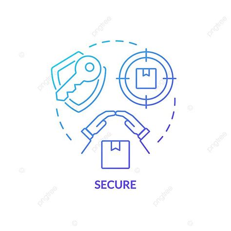 Secure Blue Gradient Concept Icon Art Linear Receive Vector Art