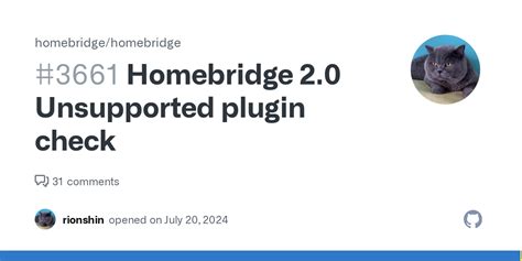 Homebridge 20 Unsupported Plugin Check · Issue 3661 · Homebridge