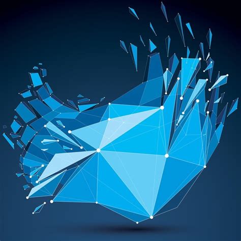 Premium Vector D Vector Digital Wireframe Object Broken Into Different Particles And