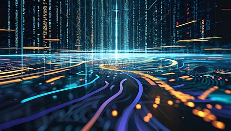 quantum computing big data background glowing algorithms binary code