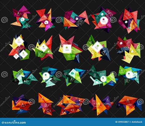 Triangular Infographics Templates Cartoon Vector