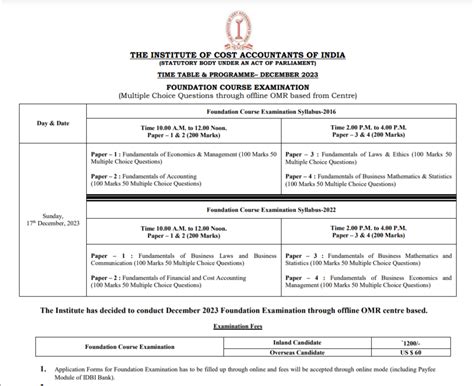 Mark Your Calendars Icmai Cma December 2023 Exam Dates Released Cma Foundation Inter And Final