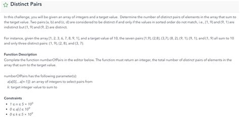 Solved Distinct Pairs In This Challenge You Will Be Given