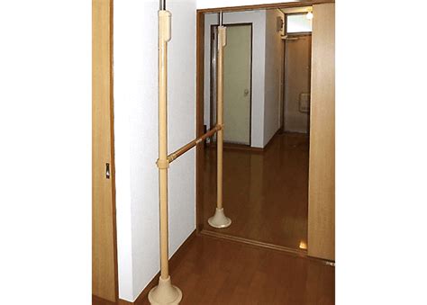 手すり｜手すり｜突っ張りタイプ｜トイレ手すり｜廊下手すり｜玄関手すり｜ベスポジ－e H型固定セット900 T型｜ホクメイ（株） よぐgo