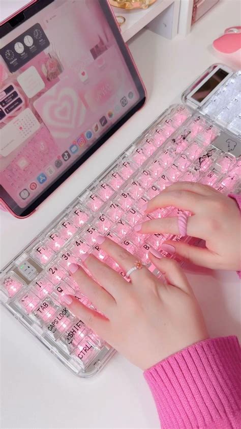 Sj • My Pink Desk Space 🎀 On Instagram The Lights In This Keyboard