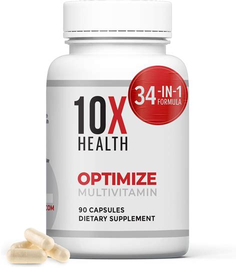 10x Health Optimize Methylated Multivitamin 90 Capsules 34 In 1 Formula With 800 10x Health Optimize Methylated Multivitamin 90 Capsules 34 In 1 Formula With 800