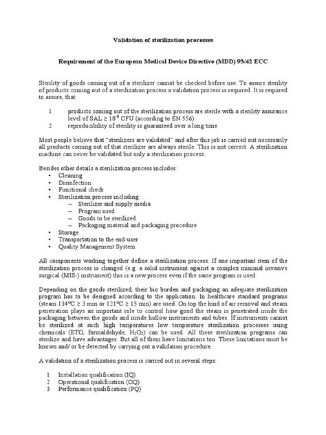 Validation Of Sterilization Processes Pdf Sterilization Microbiology Verification And