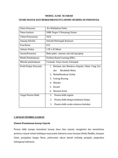 Modul Teori Masuknya Hindu Buddha Di Indonesia Pdf
