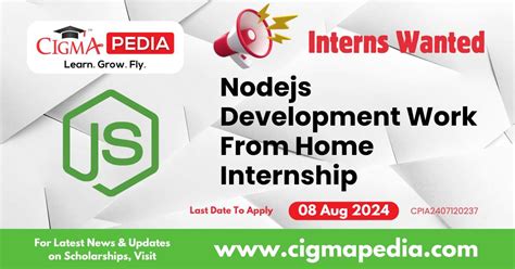 Nodejs Development Work From Home Internship By Janbask Consulting