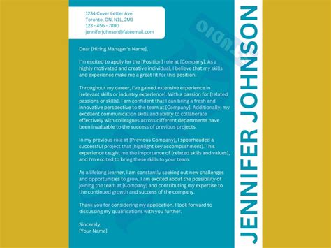 Professional Cover Letter Template With Sample Text Customizable Cover