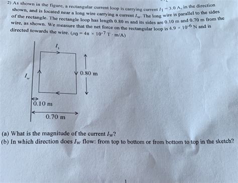 Solved As Shown In The Figure A Rectangular Current Loop Is