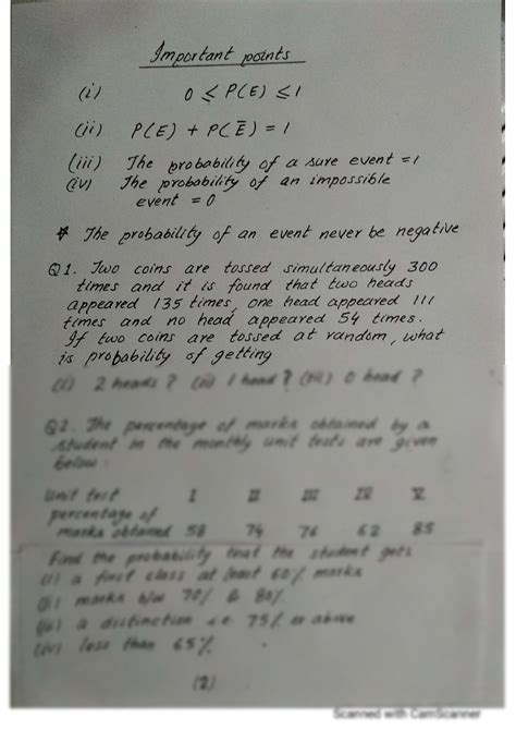 Solution Probability Notes Class 9th Studypool