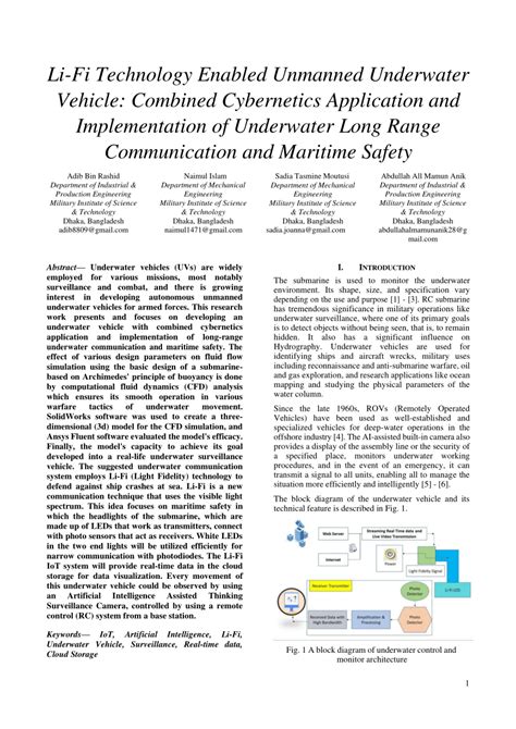Pdf Li Fi Technology Enabled Unmanned Underwater Vehicle Combined