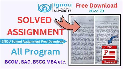 Ignou Solved Assignment 2022 23 Free Download Pdf Ignou Solved