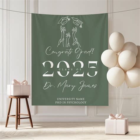 Custom Phd Graduation Banner Backdrop Doctoral Graduate Photo