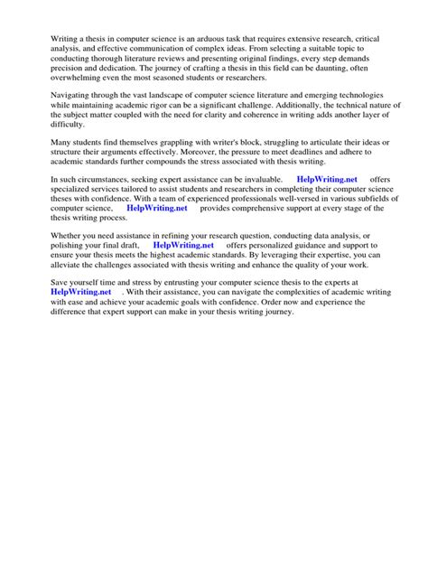 Computer Science Thesis Recommendations Pdf Thesis Computing