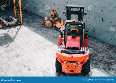 Loading And Unloading Process Of Steel Coils In Cargo Port Carry Steel