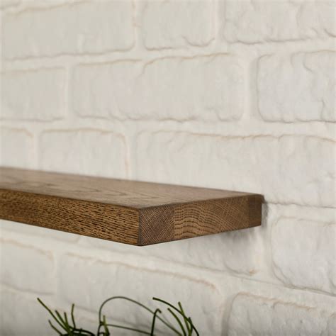 Handmade Solid Oak Floating Shelf In Rustic Oak 30mm Thick