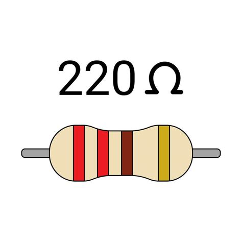 220 Ohm Resistor Four Band Resistor 26567175 Vector Art At Vecteezy