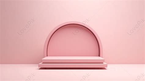 파스텔 핑크색 3d 최소 제품 디스플레이 연단이 있는 고급스러운 금색 아치 배경은 추상적 구성을 서 있습니다 연단 배경