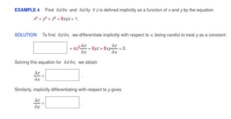 Solved Example 4 Find ∂z∂x And ∂z∂y If Z Is Defined
