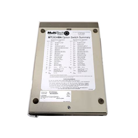 Multitech Systems Mt2834ba Multimodem Ii 33 6kbps Intelligent Modem Adhesive Networks