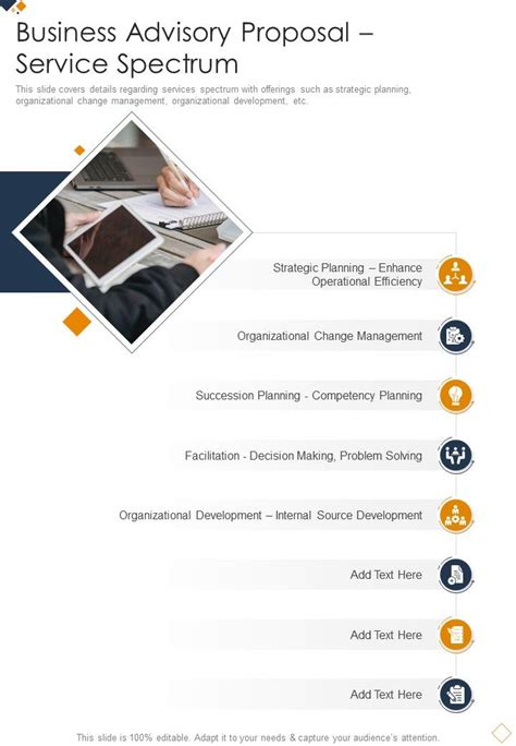 Business Advisory Proposal Service Spectrum One Pager Sample Example Document Presentation