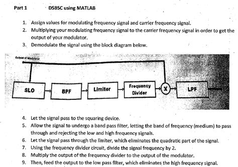Solved Part DSBSC Using MATLAB Assign Values For Chegg Com