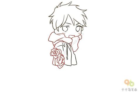 简笔画男孩拿花 简笔画图片大全 普车都