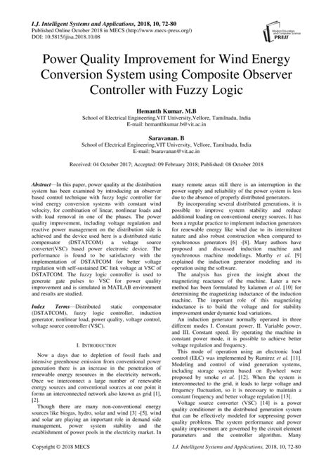 Power Quality Improvement For Wind Energy Conversion System Using Composite Observer Controller