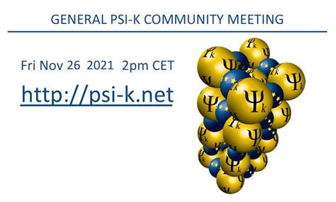 Psi K Ab Initio From Electronic Structure Calculation Of Complex