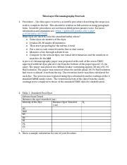 Thin Layer Chromatography Post Lab Docx Thin Layer Chromatography Post Lab 1 Procedure Use