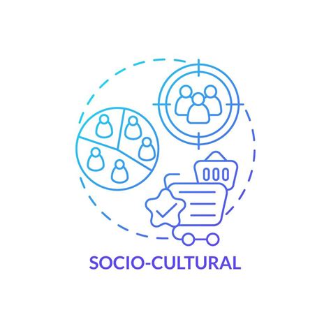 Socio Cultural Blue Gradient Concept Icon Customer Behavior Research