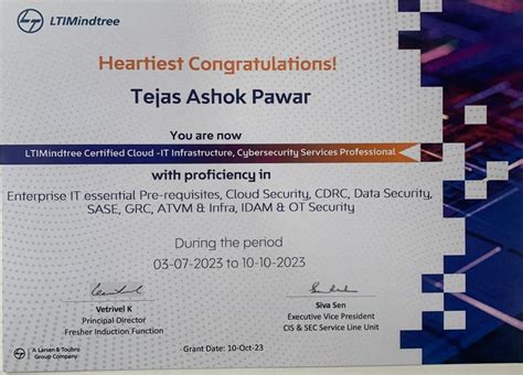 Tejas Pawar On Linkedin 🚀 Just Completed My Ltimindtree Training Equipping Myself With