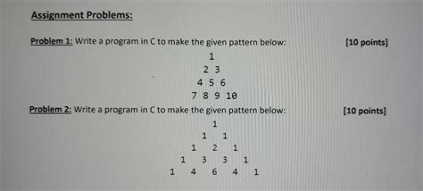 Solved Assignment Problems Problem 1 Write A Program In C