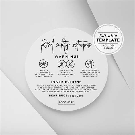 Car Reed Diffuser Warning Label Etsy