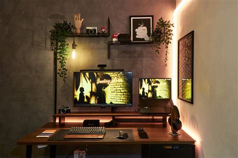 dark and cosy industrial workspace