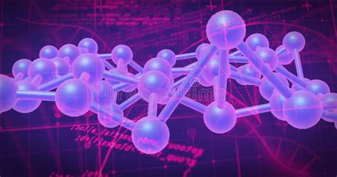 Image Of Network Of Connections With Molecules Over Data Processing On